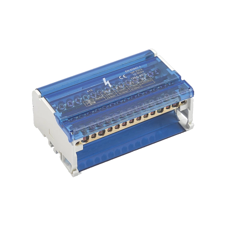 UKK 415/125 10pole 14pole high current Din rail copper terminal block ...